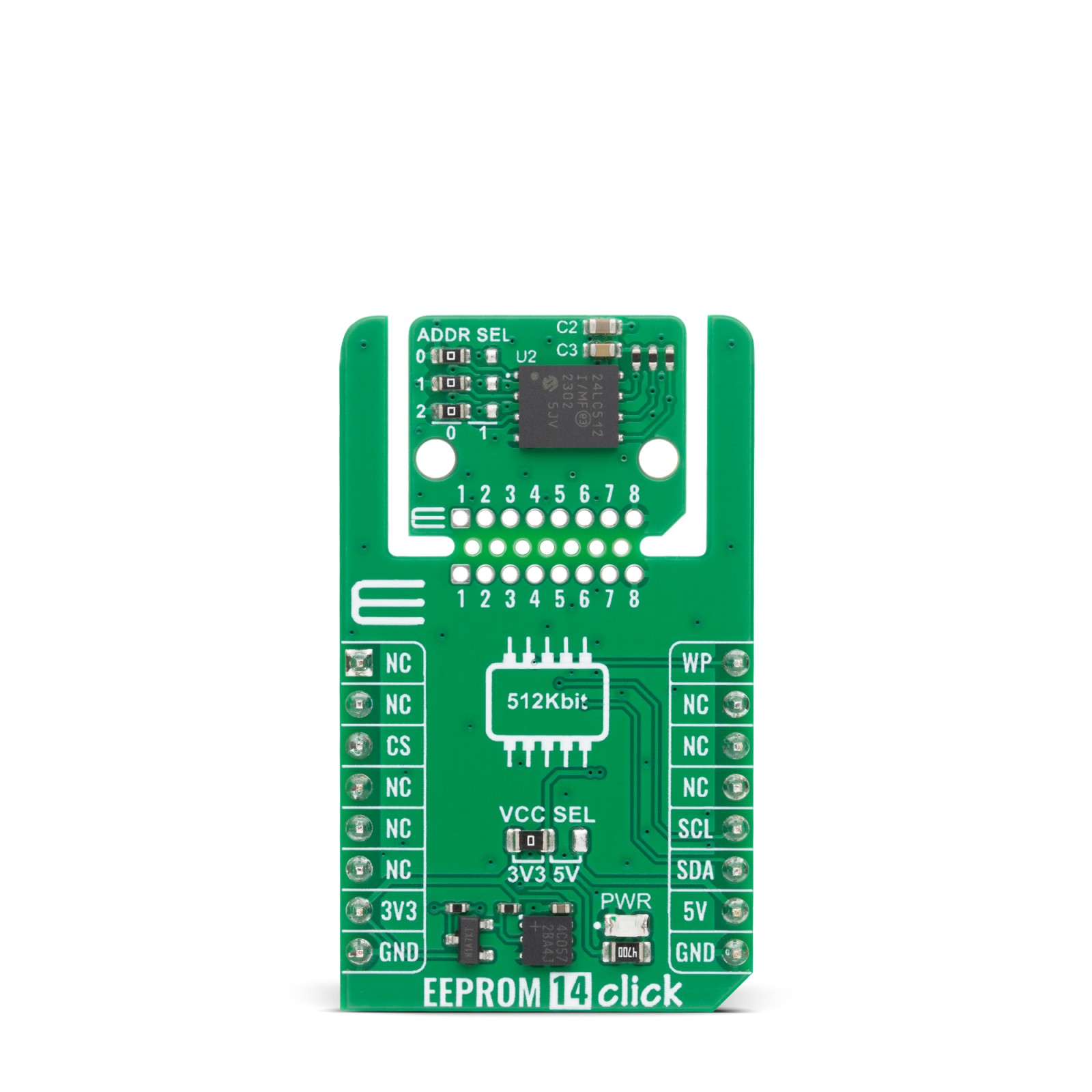 EEPROM 14 Click - 512Kbit I2C serial EEPROM | MIKROE-6782