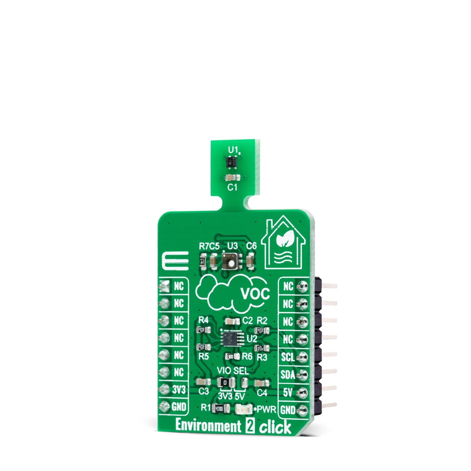 SHT40 & SGP40 Environmental Sensors | Environment 2 Click | MIKROE