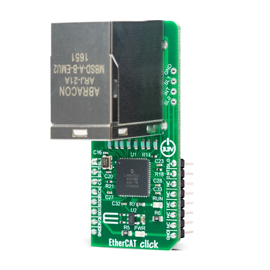 EtherCAT Click | LAN9252 Slave Controller for Industrial Automation