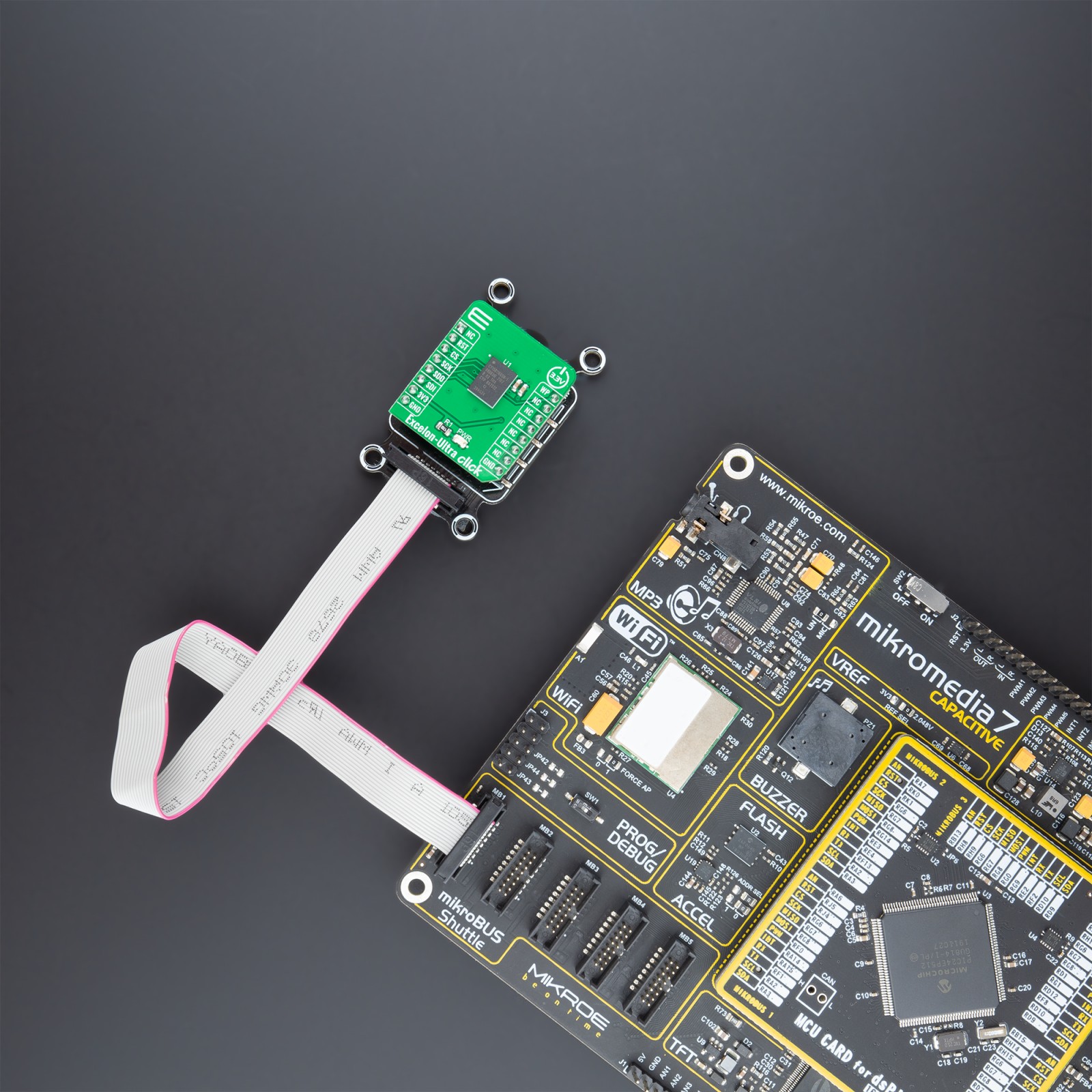 Excelon-Ultra Click | CY15B116QSN FRAM Memory Board