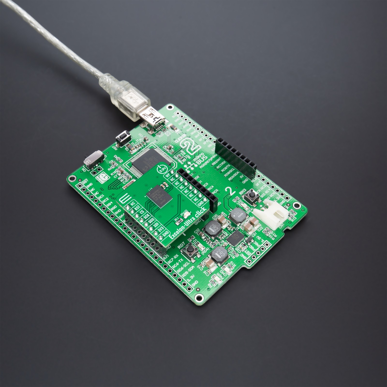 Excelon-Ultra Click | CY15B116QSN FRAM Memory Board