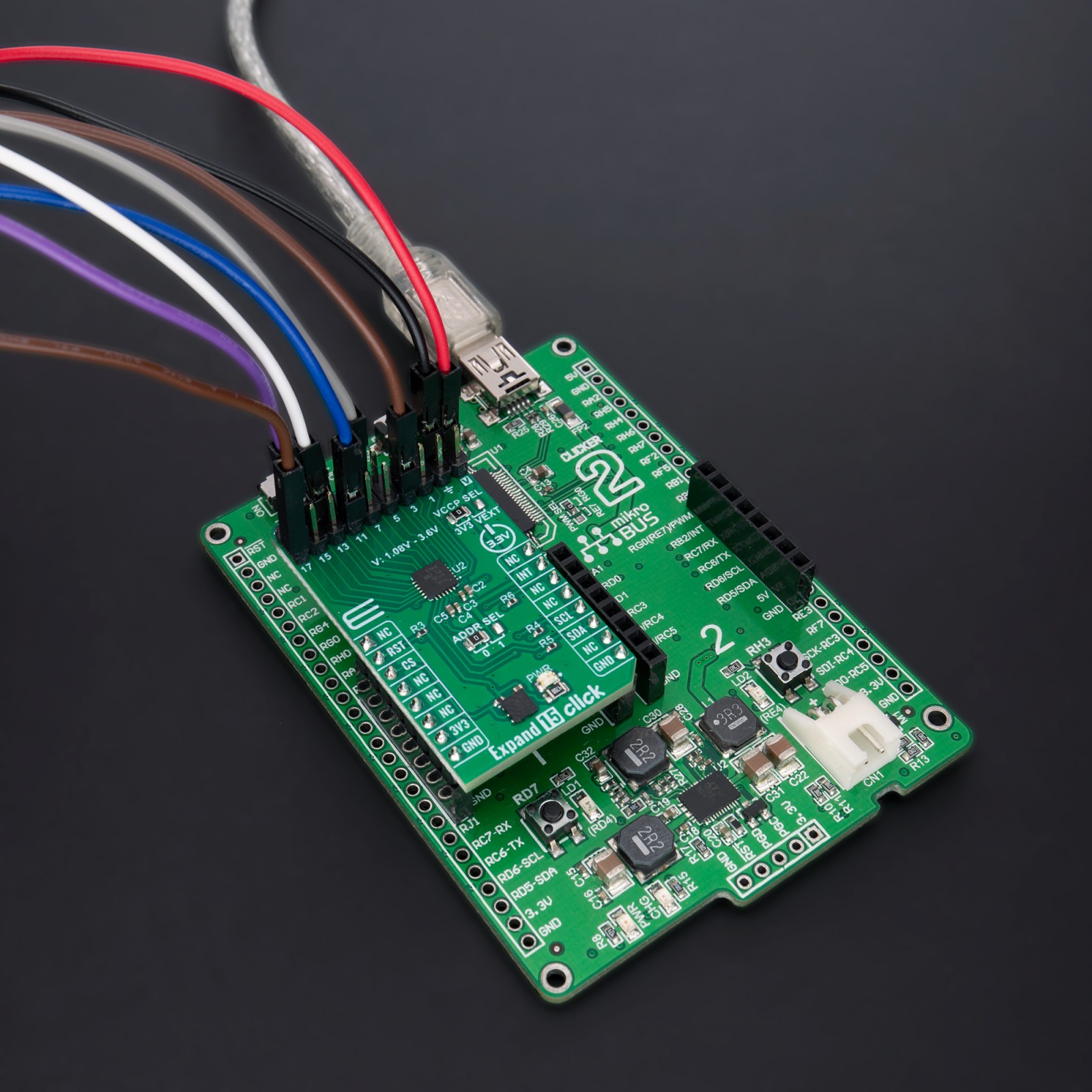 Expand 15 Click | TCAL6416 16-Bit I²C/SMBus I/O Expander