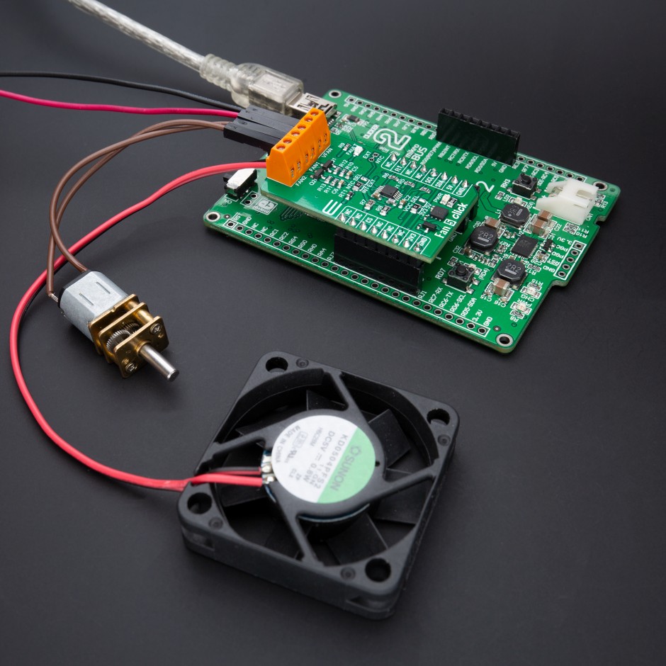 Fan 5 Click with TC654 PWM Fan Controller