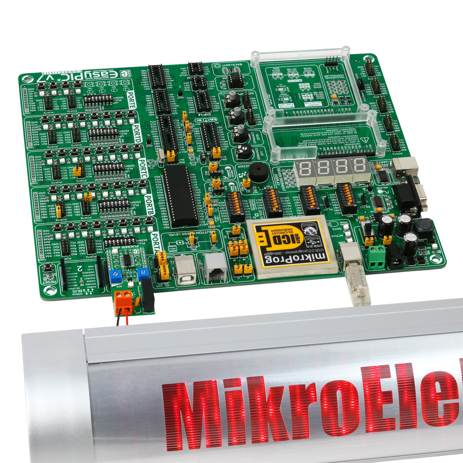 FLICKER click — board with G6D-ASI power relay and NA556 precision timer | MikroElektronika