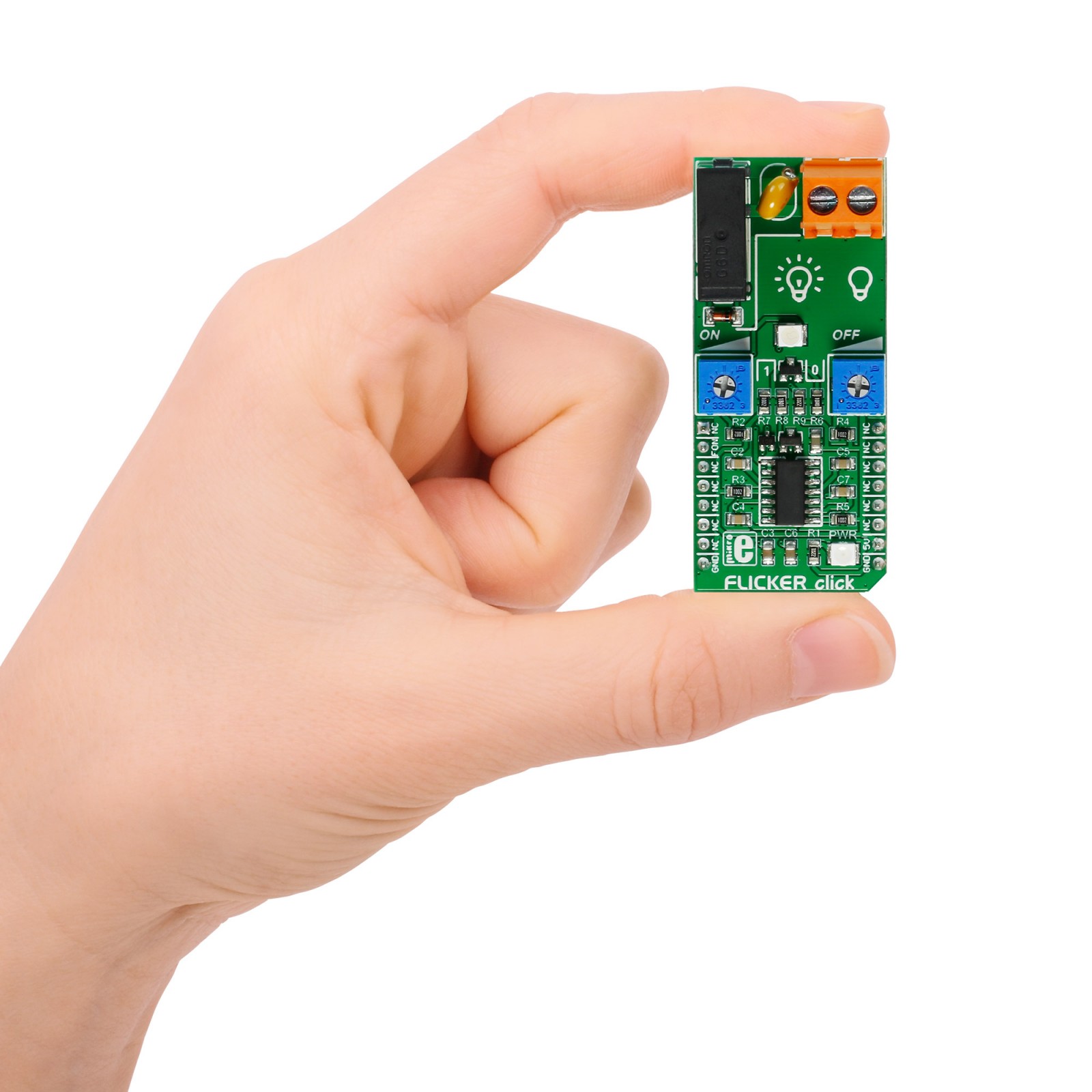 FLICKER click — board with G6D-ASI power relay and NA556 precision ...