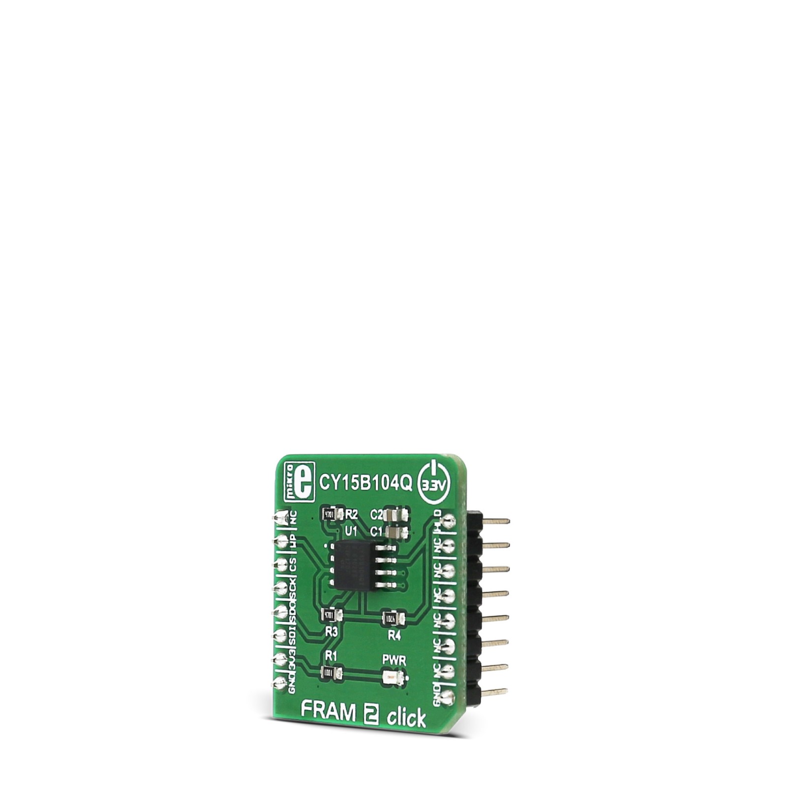 FRAM 2 click - carries the CY15B104Q 4-Mbit (512K x 8) serial SPI F-RAM | MikroElektronika
