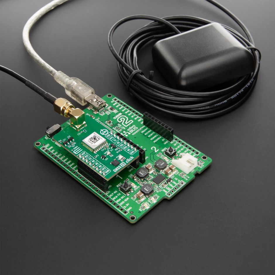 GNSS 28 Click - Multi-constellation GNSS module | MIKROE- 6775