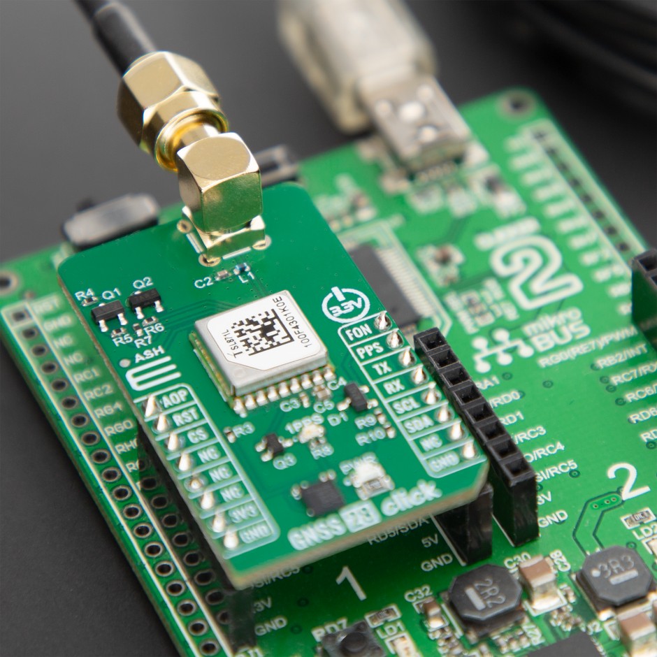 GNSS 28 Click - Multi-constellation GNSS module | MIKROE- 6775