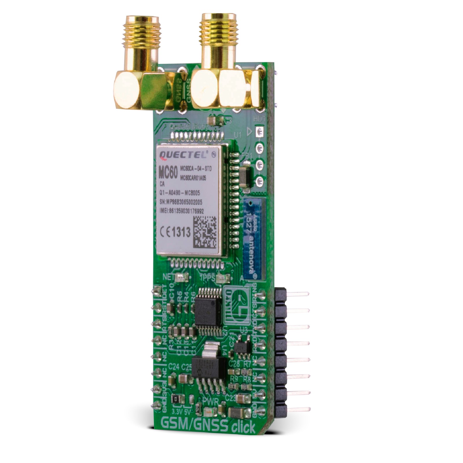 GSM/GNSS click — board with Quectel’s MC60 quad-band module