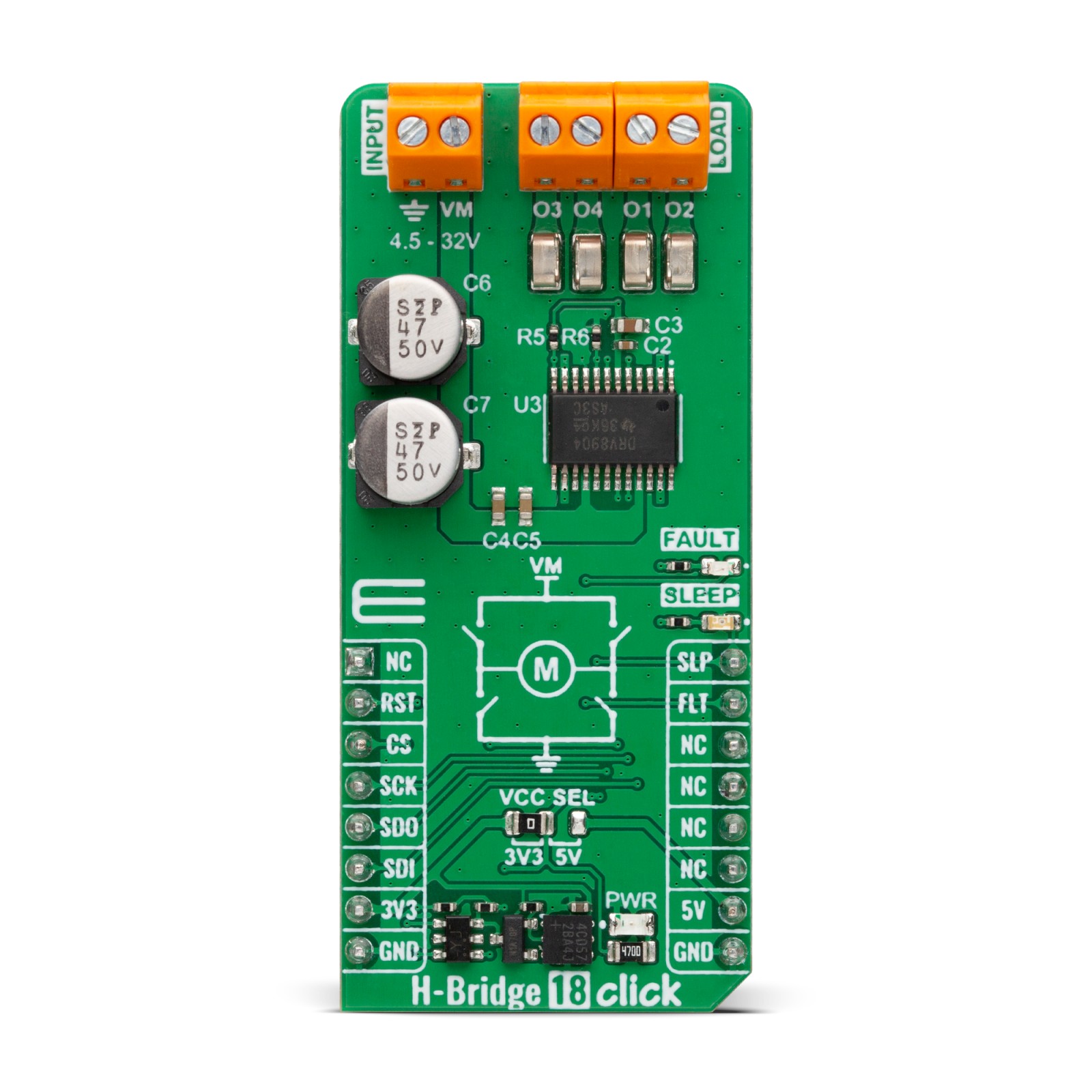 H-Bridge 18 Click | DRV8904-Q1 Quad Half-Bridge Motor Driver