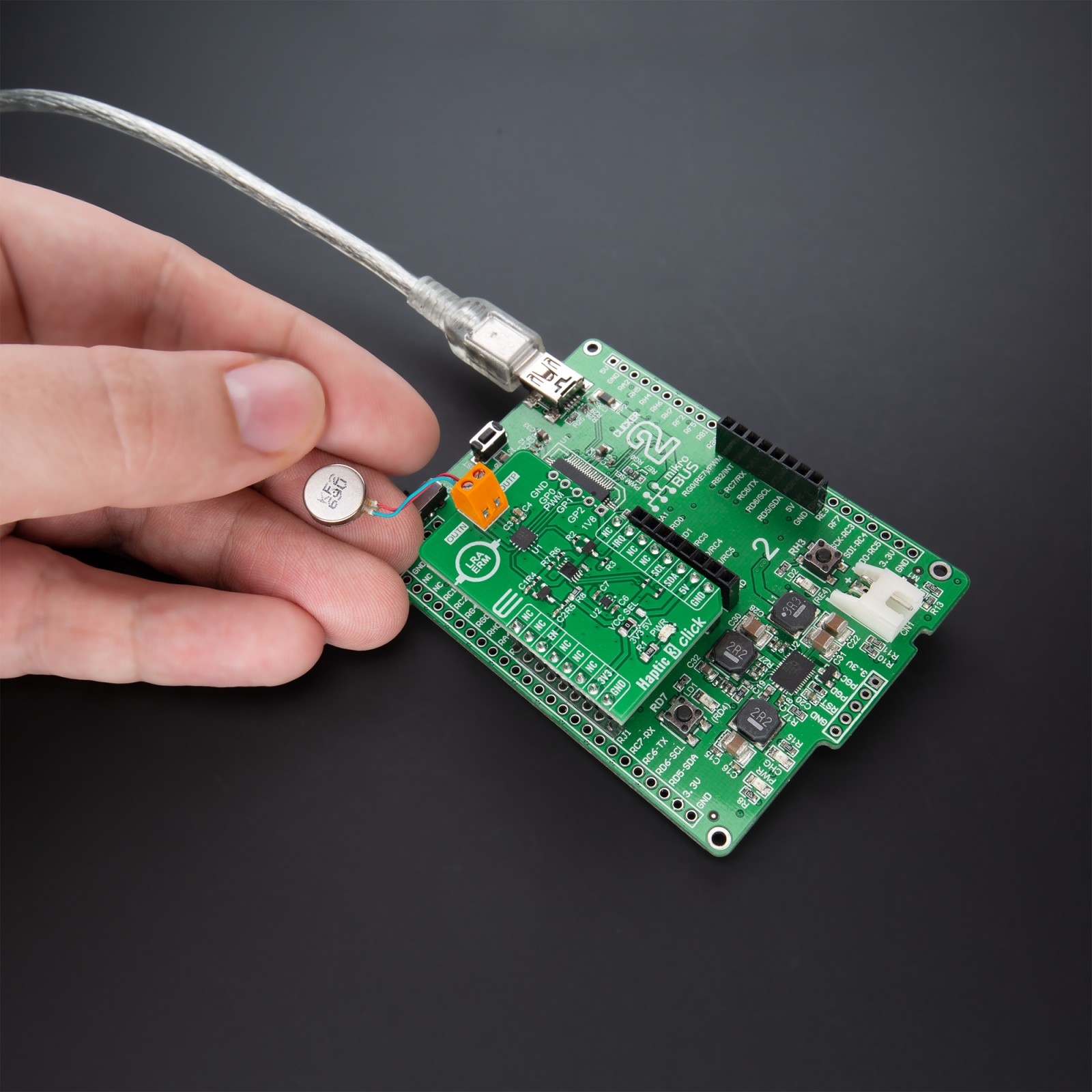 Haptic 3 Click | DA7282 Haptic Driver & Feedback Module