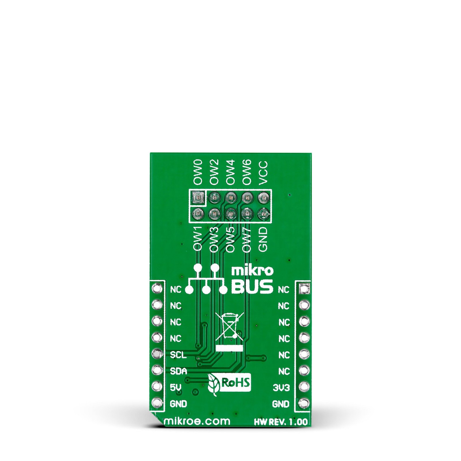 I2C 1-Wire click — board with DS2482 8-channel I2C to 1-Wire protocol ...
