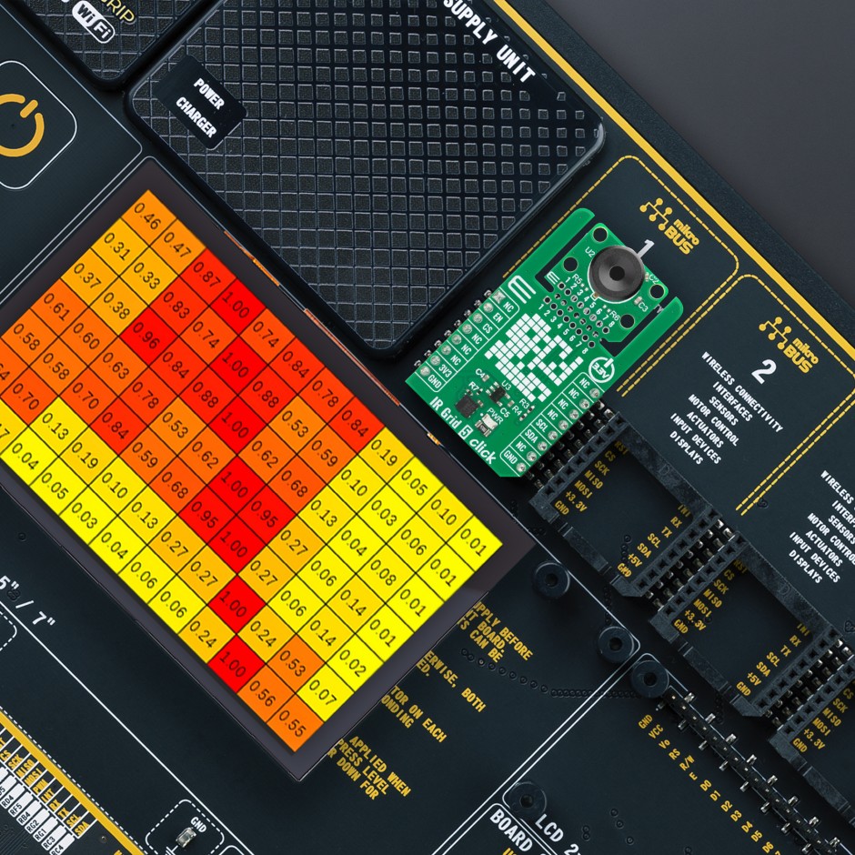 IR Grid 5 Click - 32x24-pixel thermal IR array imager | MIKROE-6764