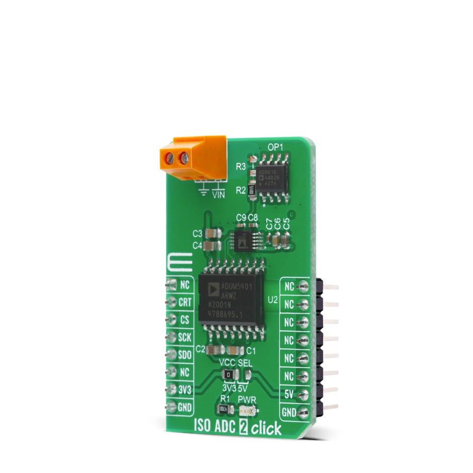 ISO ADC 2 Click | AD7091R Isolated ADC Module