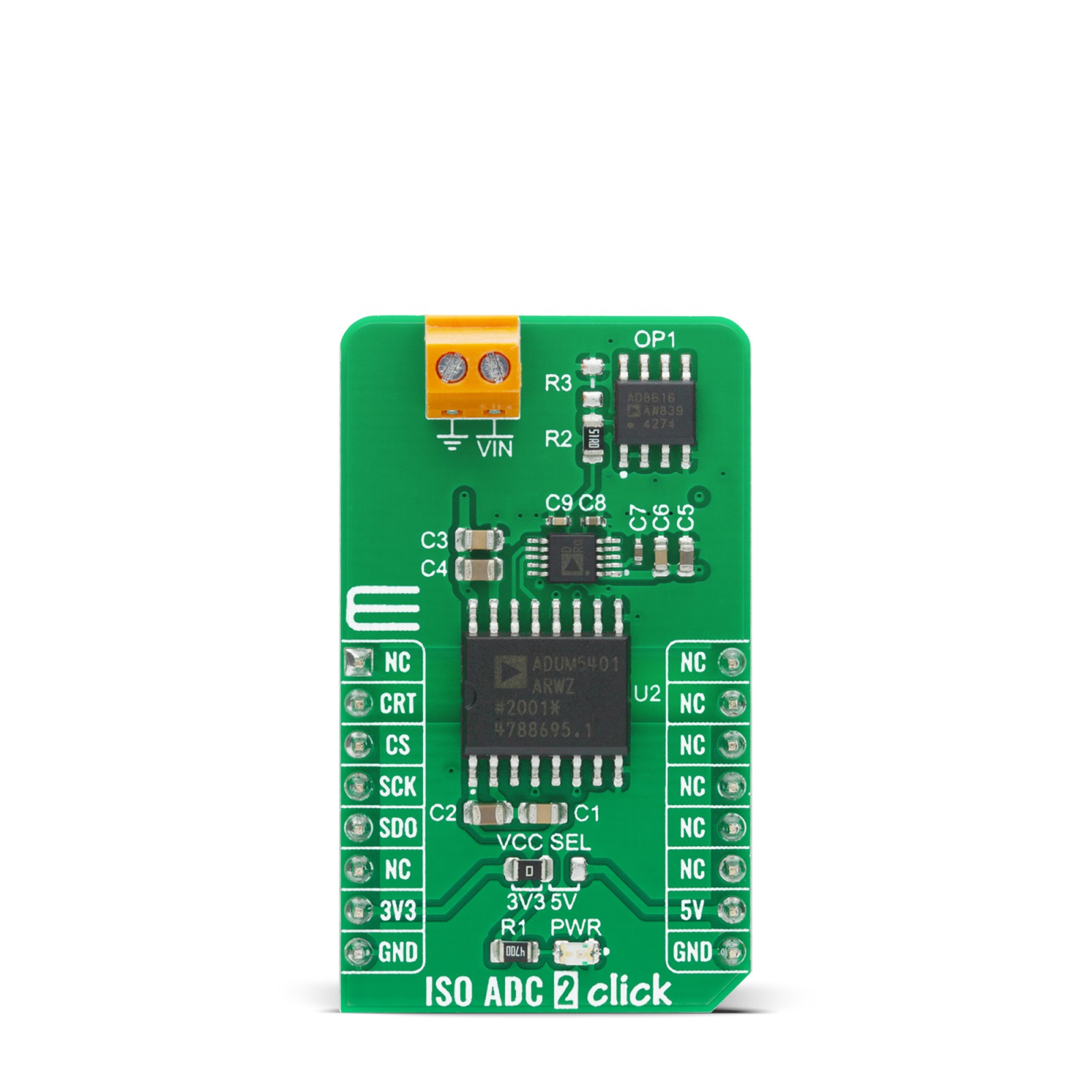 ISO ADC 2 Click | AD7091R Isolated ADC Module