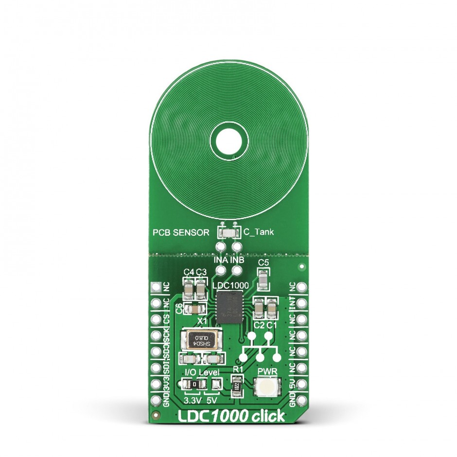 LDC1000 click - board with IC converter along with a detachable sensor