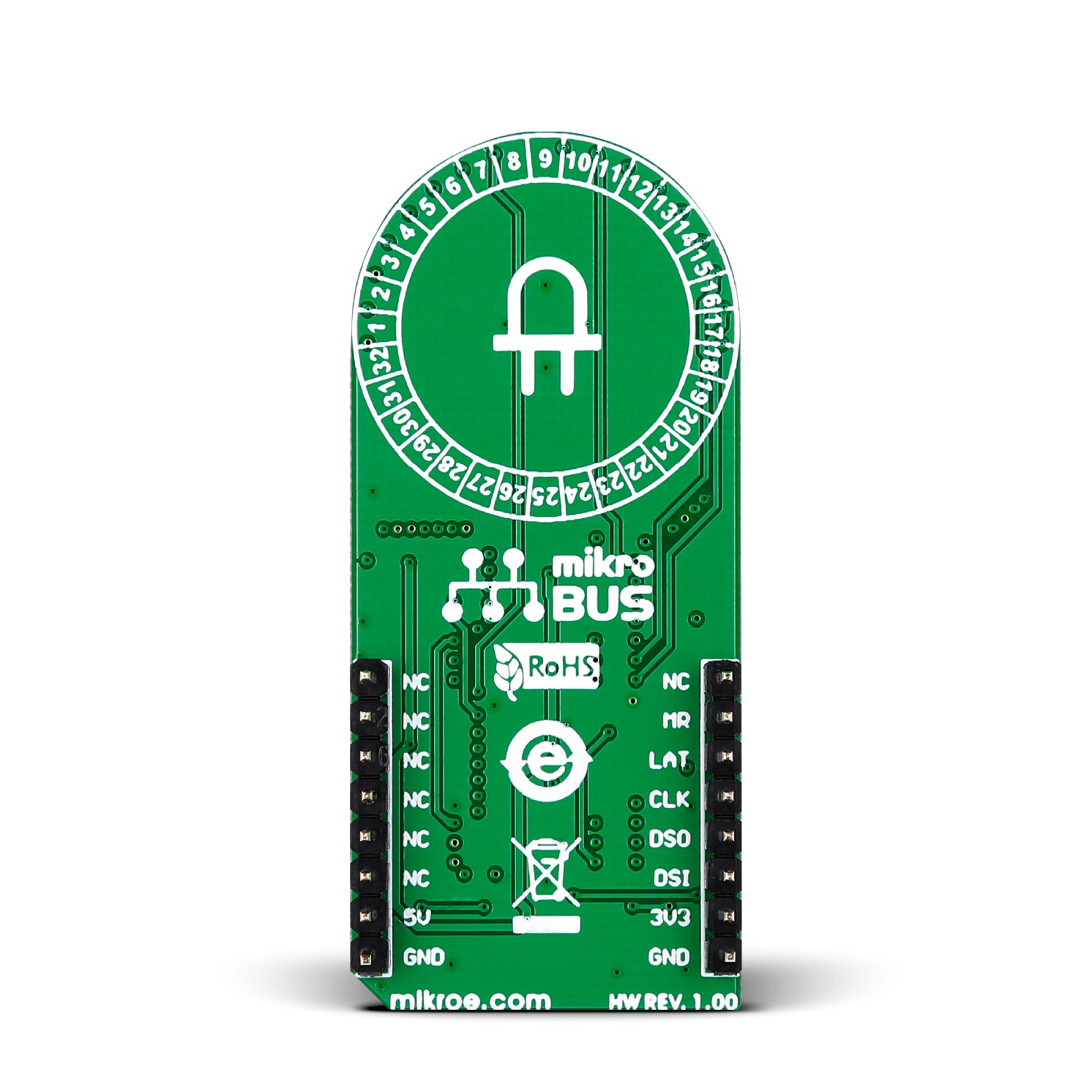 LED ring R click – board with ring of 32 red LEDs