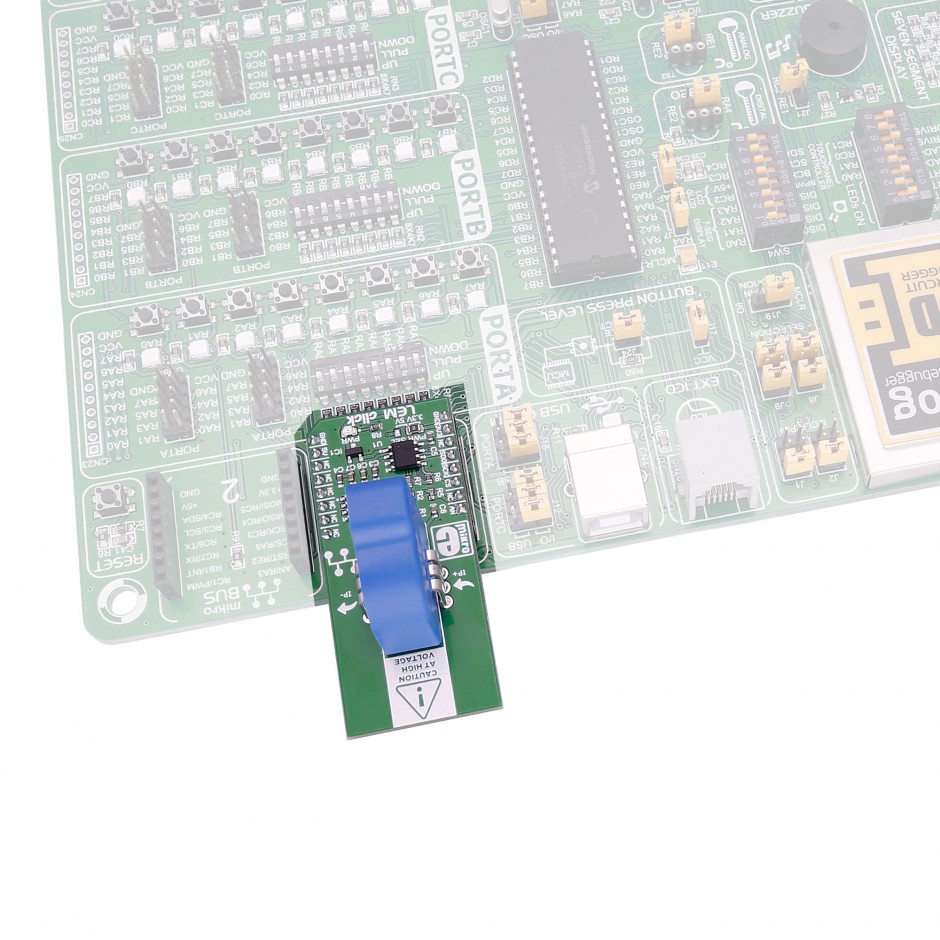 LEM click — board with LTS 6-NP current transducer | MikroElektronika