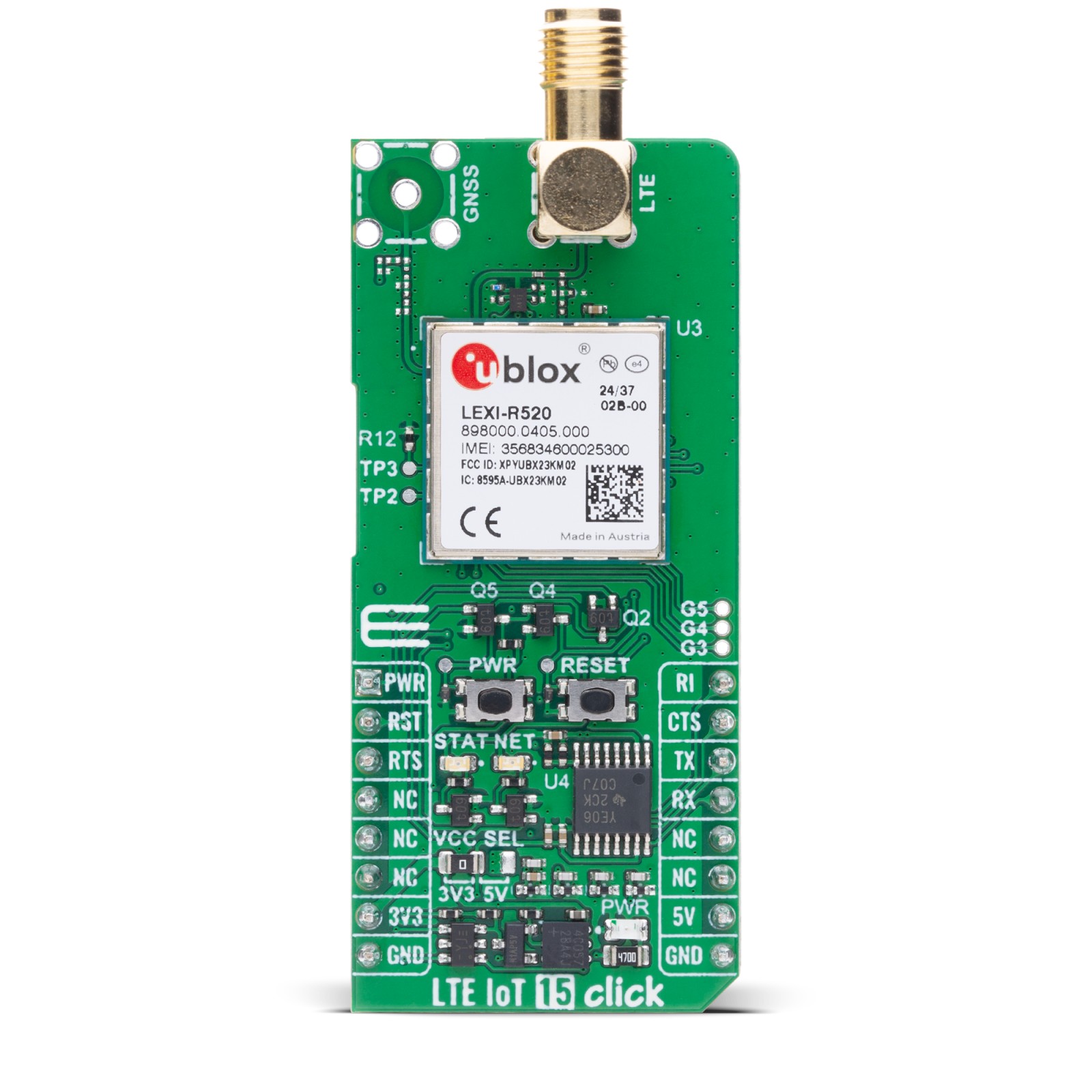 LTE IoT 15 Click - For LTE-M and NB-IoT connectivity | MIKROE-6553