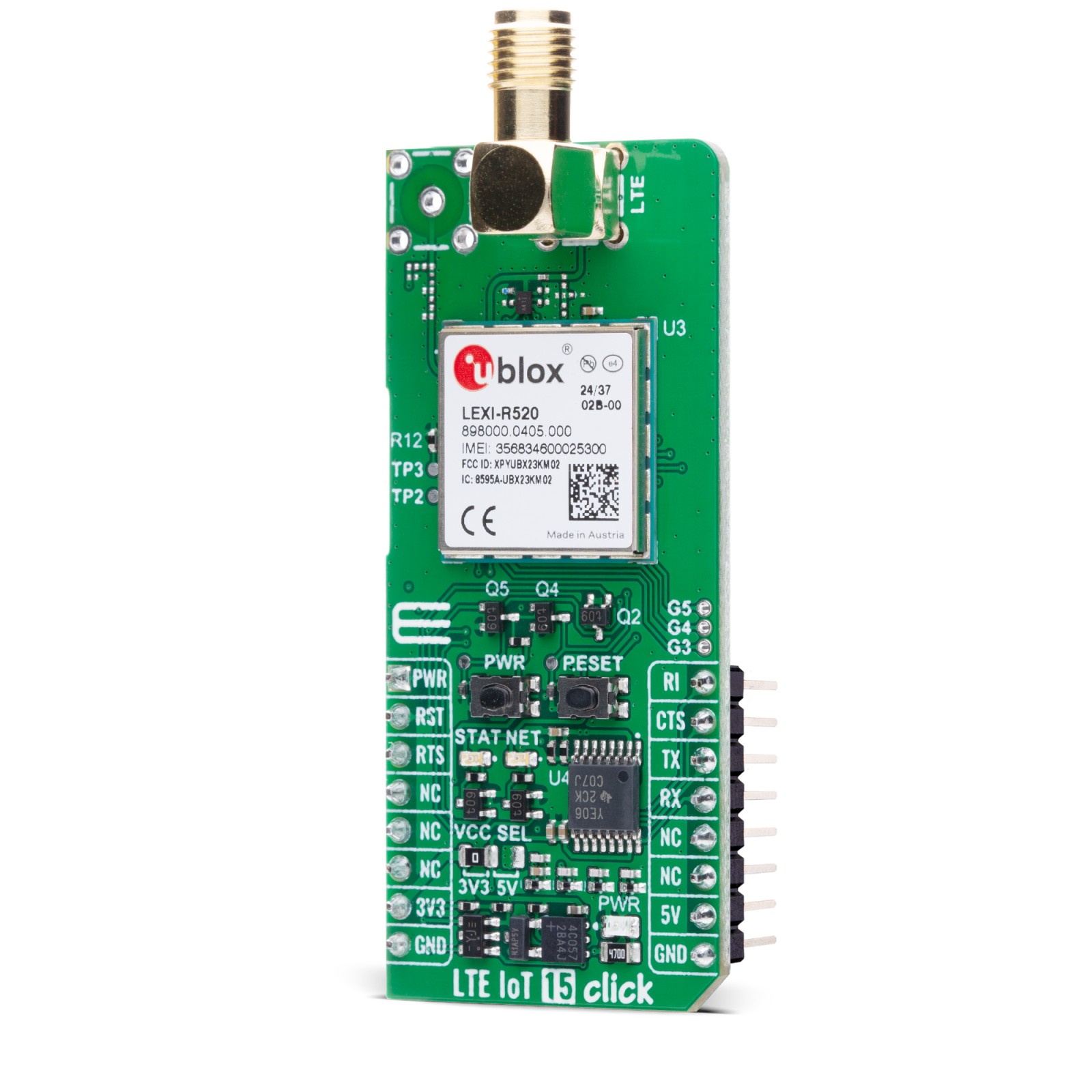 LTE IoT 15 Click - For LTE-M and NB-IoT connectivity | MIKROE-6553