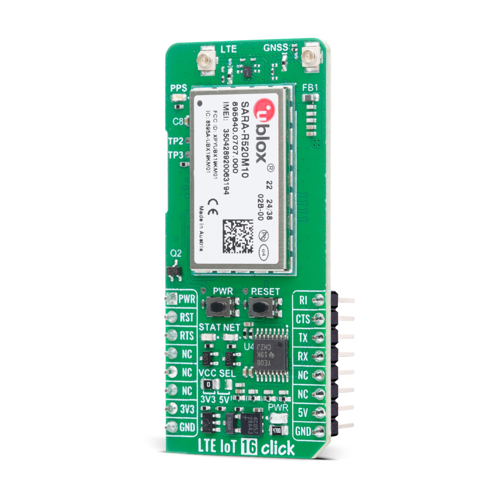 LTE IoT 16 Click - For LTE-M/NB2 connectivity | MIKROE-6556