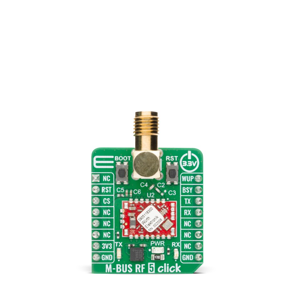 M-BUS RF 5 Click - Metis-E Wireless M-Bus module | MIKROE-6763