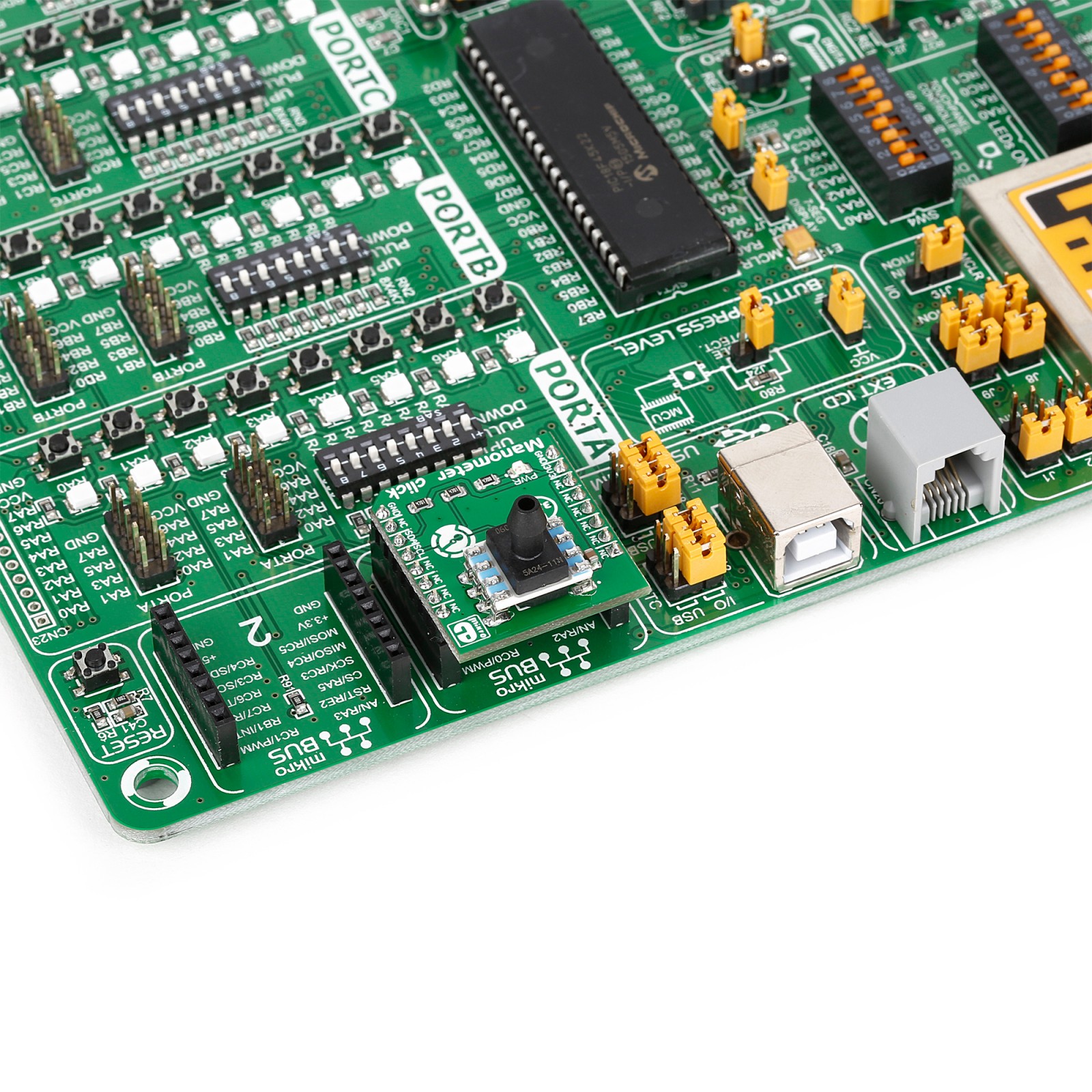 Manometer click – board with Honeywell HSCMAND060PA3A3 industry-leading pressure sensor