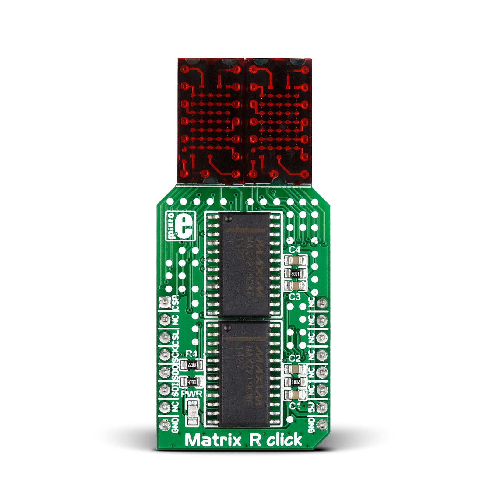 Matrix R click – board with 7x10 LED matrix display
