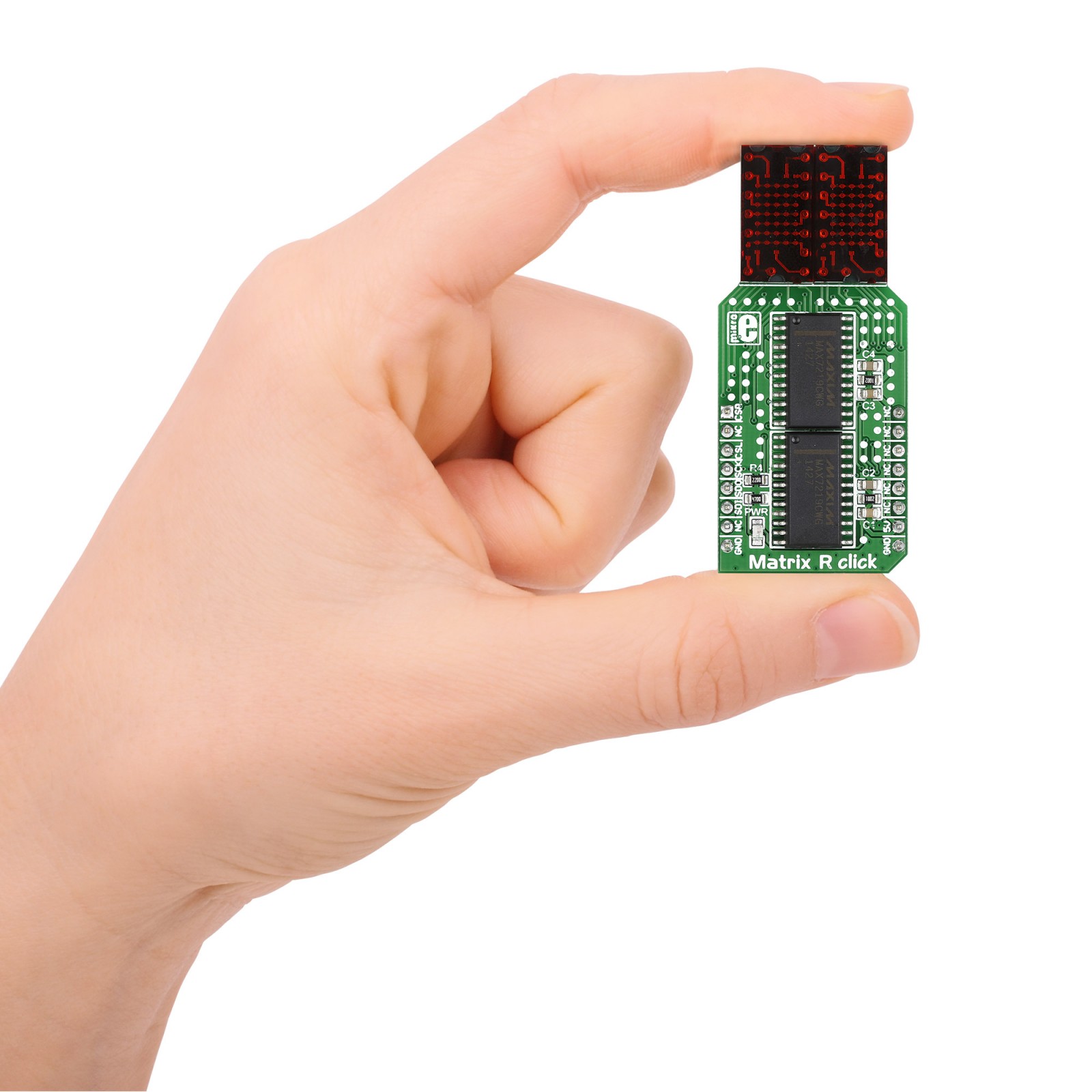 Matrix R click – board with 7x10 LED matrix display