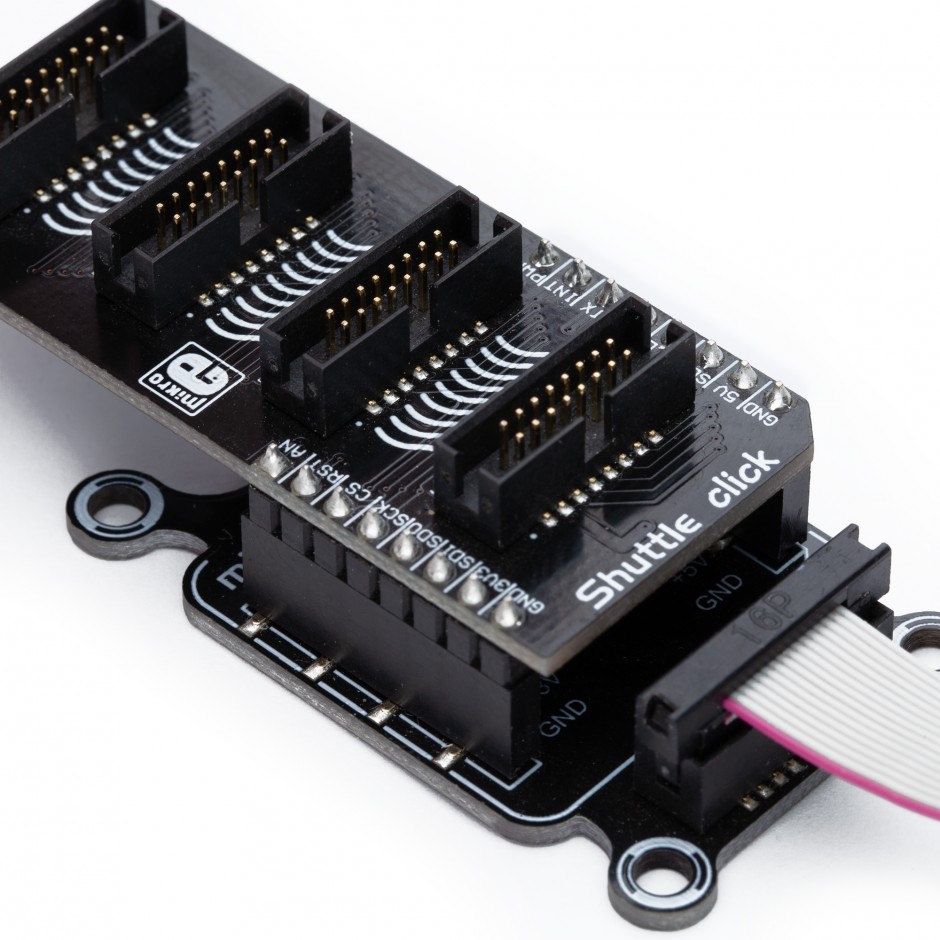 mikroBUS Shuttle - 1.27mm 2x8 Pin BOX Header SMD Male