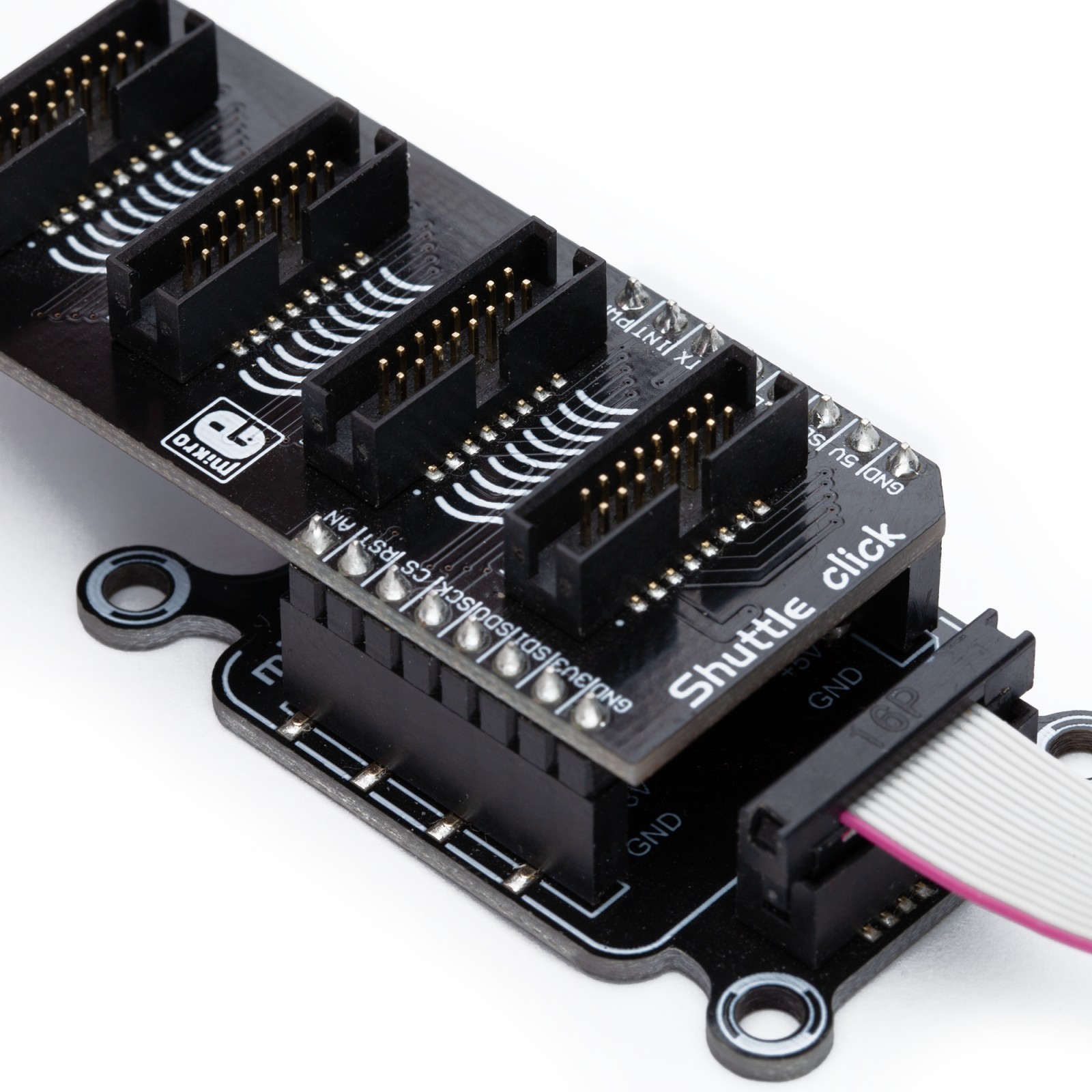 mikroBUS Shuttle - 1.27mm 2x8 Pin BOX Header SMD Male