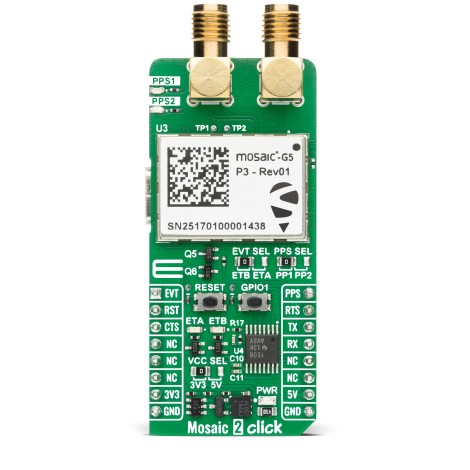 Mosaic 2 Click - Quad-Band All-in-View Satellite Tracking | MIKROE-6931