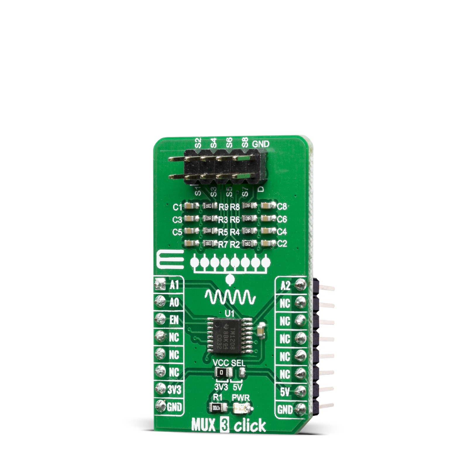 MUX 3 Click – TMUX1208 8-Input Analog Multiplexer | mikroBUS™