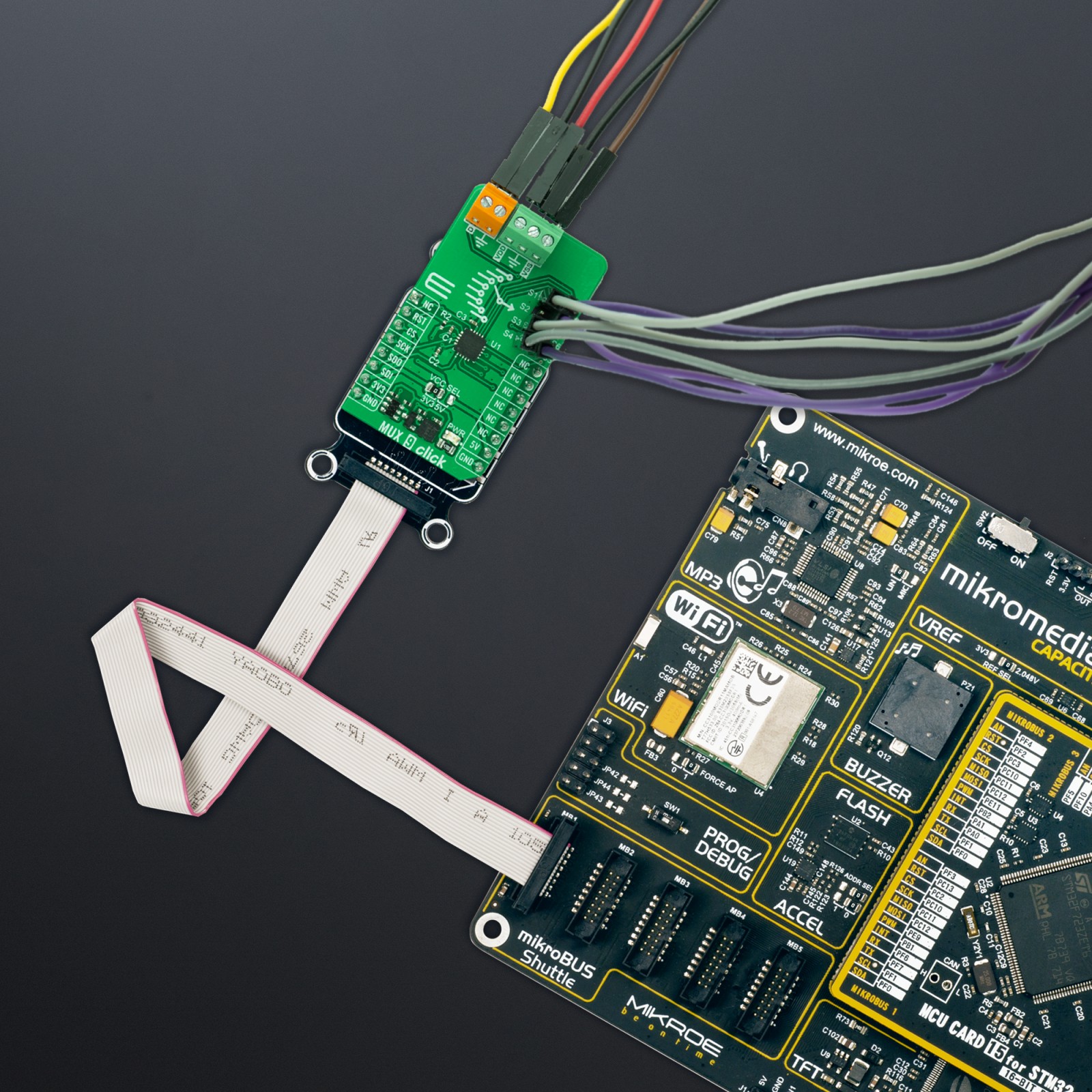 MUX 9 Click | ADG1438 Low-Voltage 8:1 Multiplexer Module