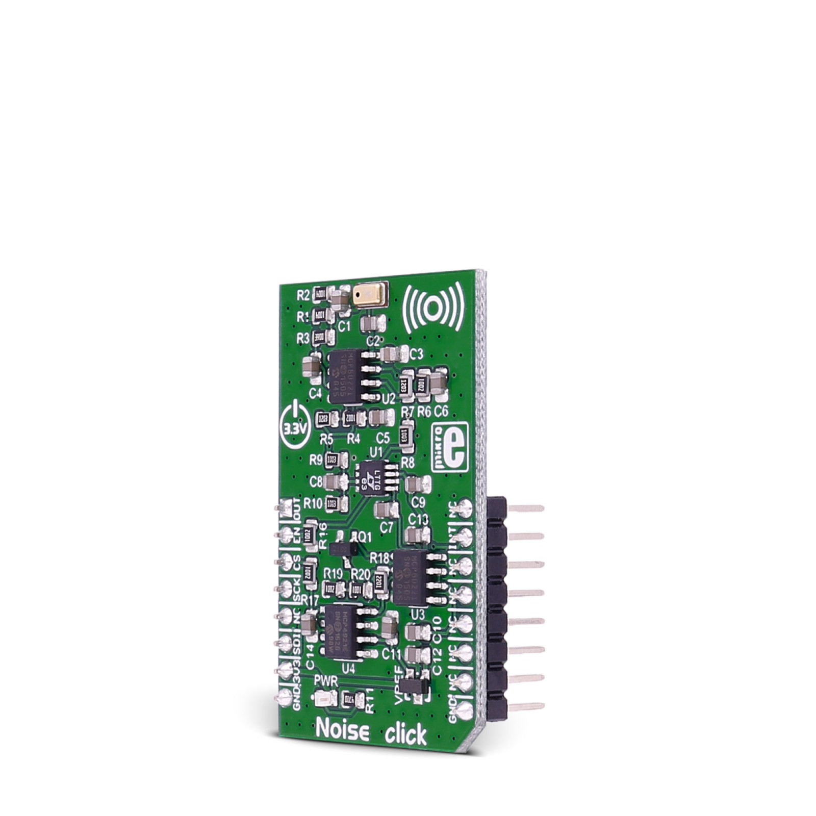 Noise click — board with audio noise detecting circuitry