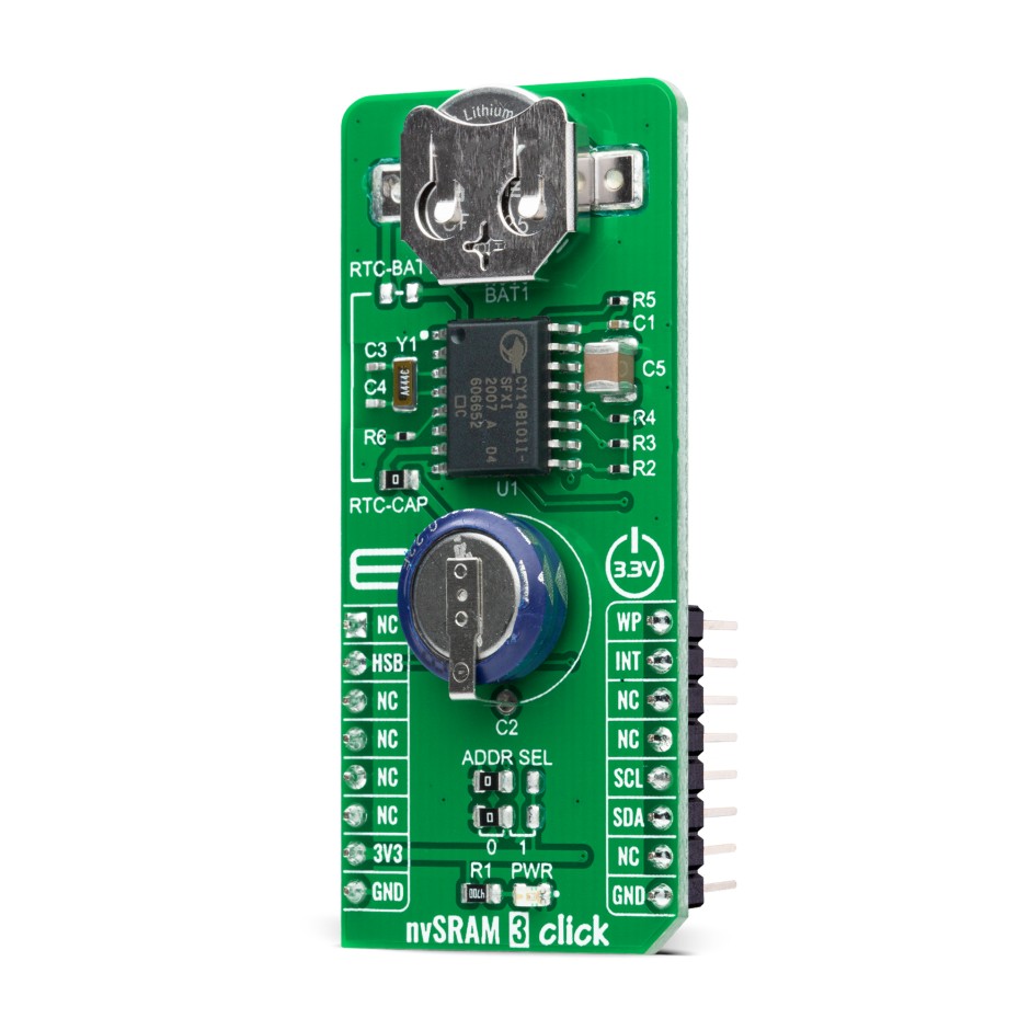 nvSRAM 3 Click | CY14B101I Non-Volatile SRAM Module