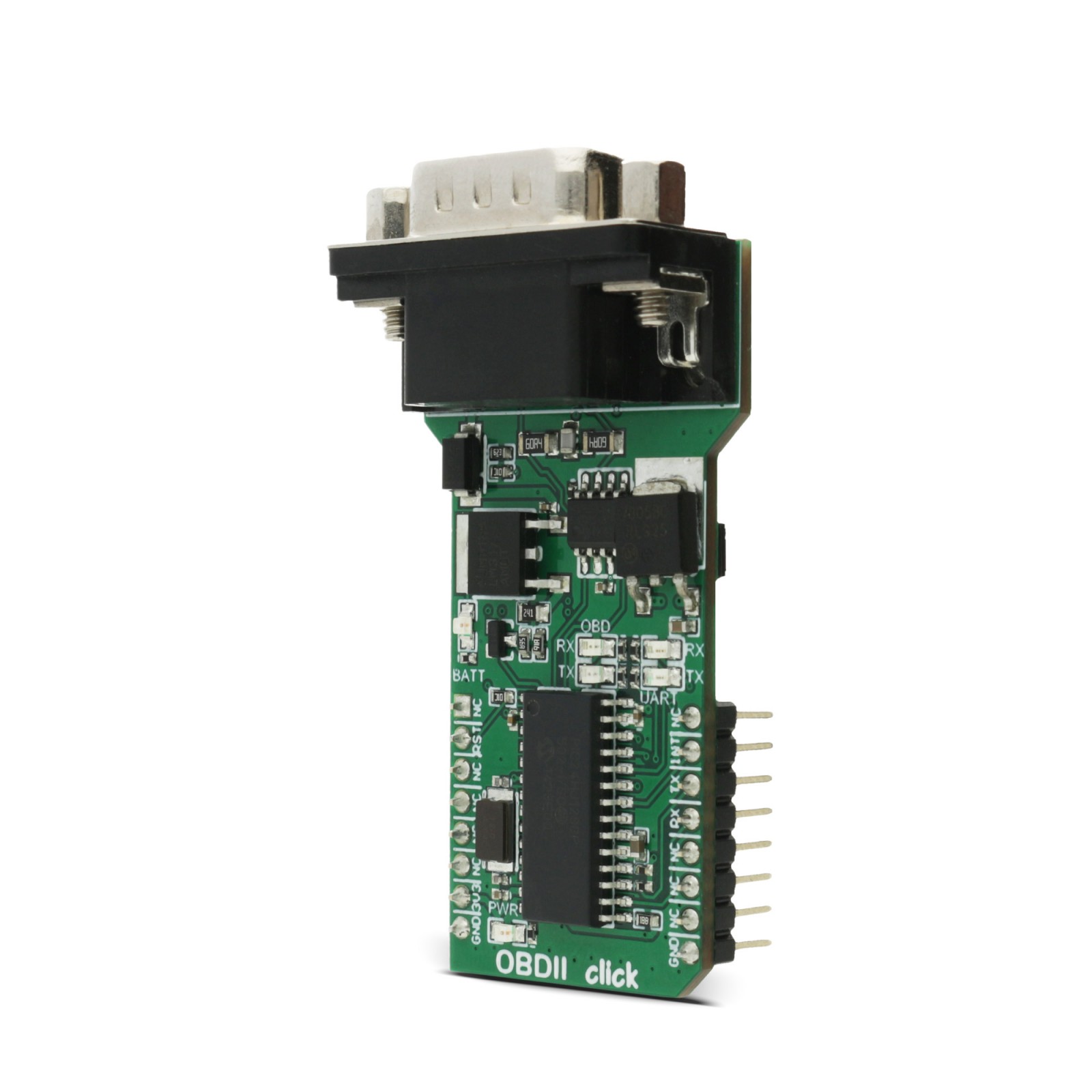 OBDII Click | STN1110-Based OBDII Module for Vehicle Diagnostics