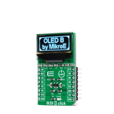 OLED B click - carries 96 x 39px blue monochrome passive matrix OLED ...