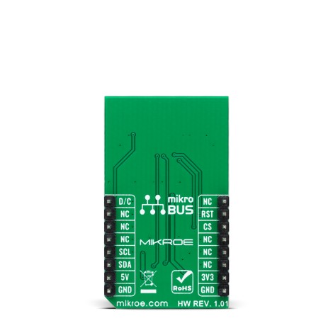 OLED B click - carries 96 x 39px blue monochrome passive matrix OLED display