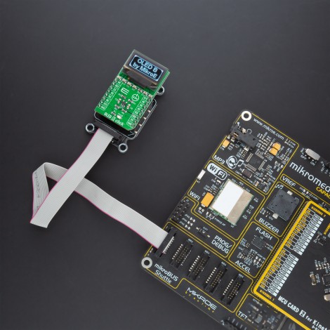 OLED B click - carries 96 x 39px blue monochrome passive matrix OLED display