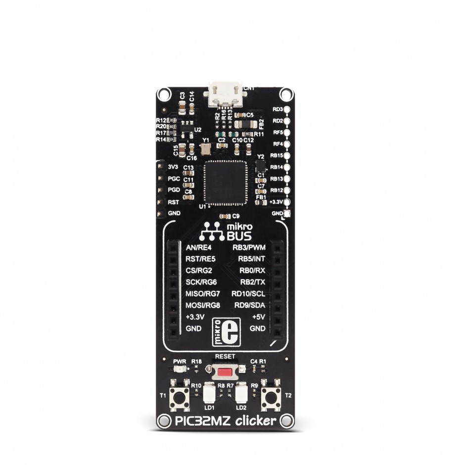 PIC32MZ clicker - compact development board with the PIC32MZ MCU ...