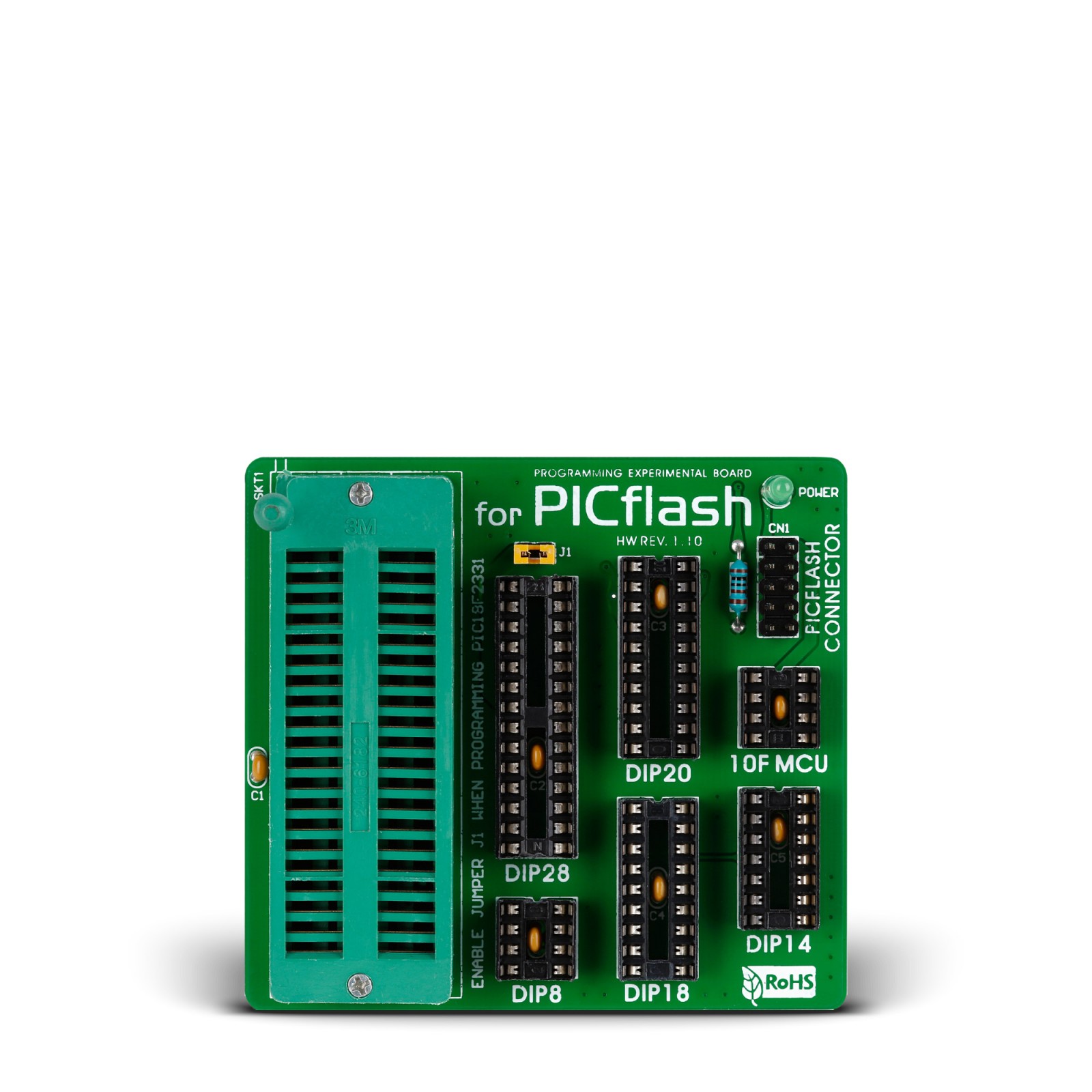 PICFlash Experimental Board - Programming Board for PIC microcontrollers