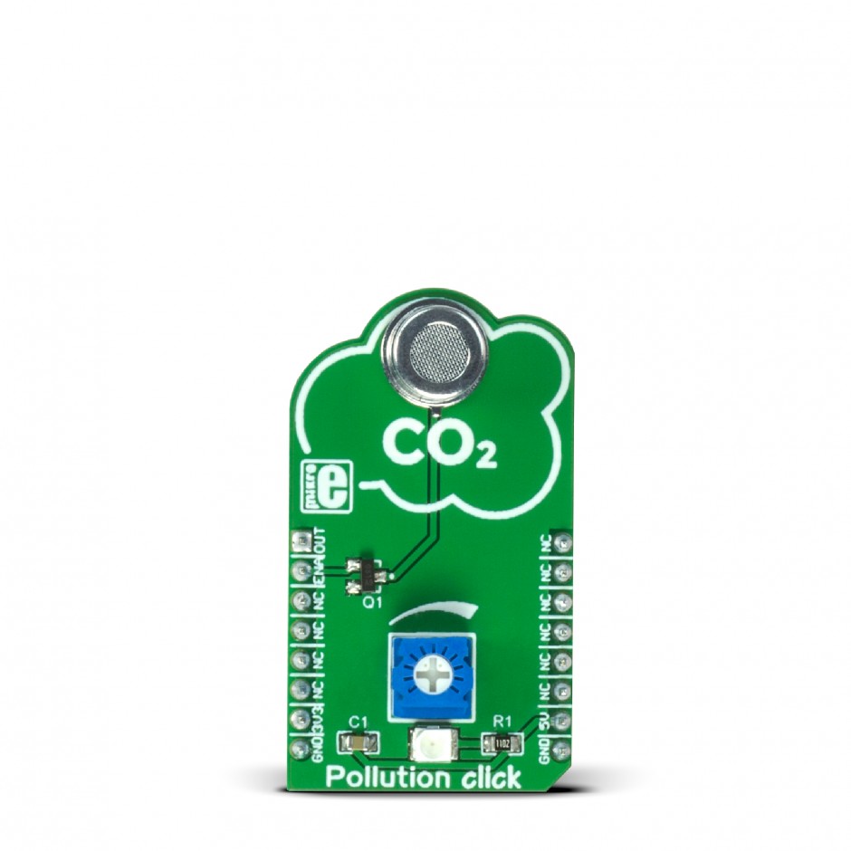Pollution click — board with WSP2110 VOC gas sensor | MikroElektronika