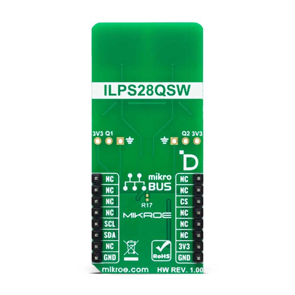 PRESS Click with ILPS28QSW Pressure Sensor