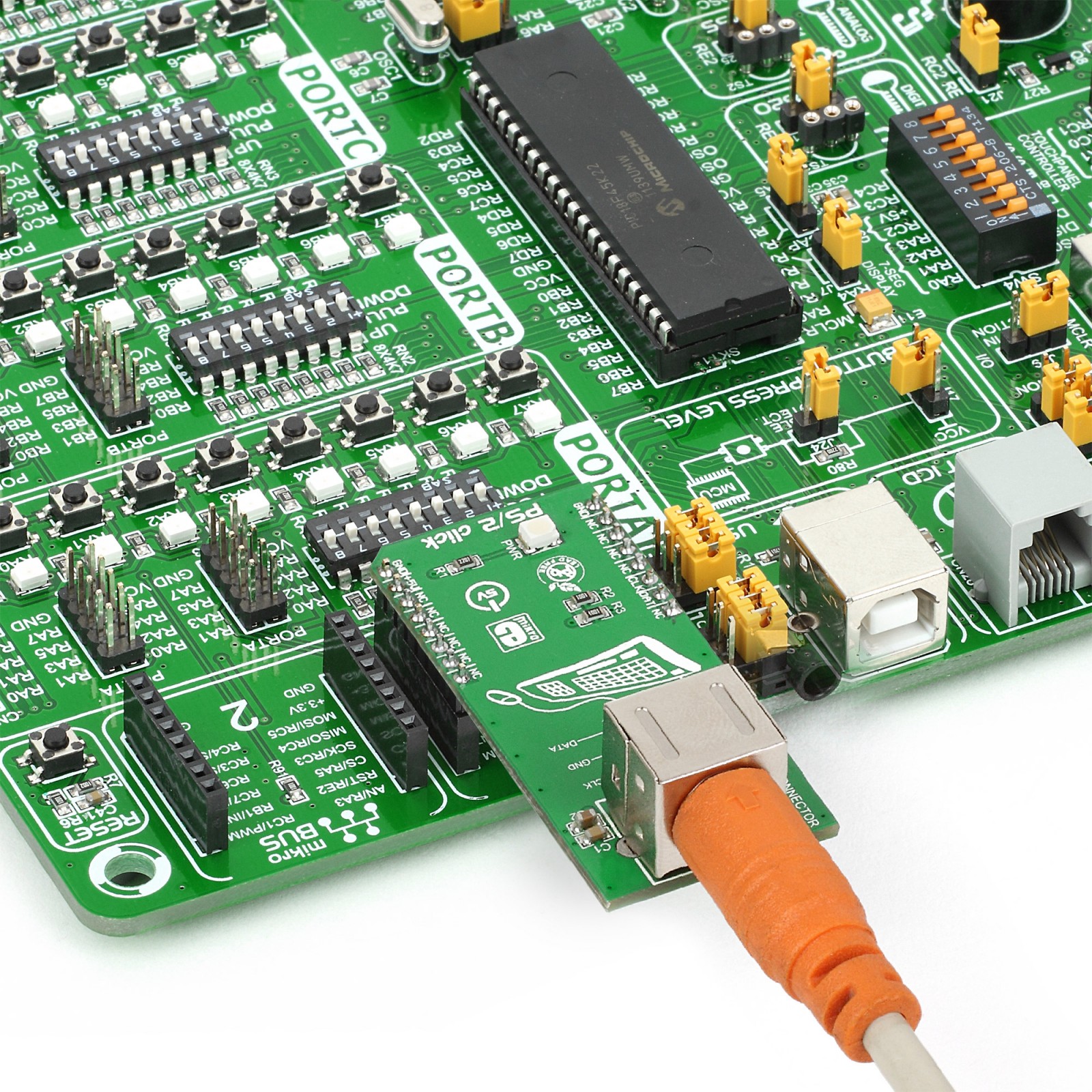 PS/2 click - Board with standard 6-pin Mini-DIN PS/2 connector