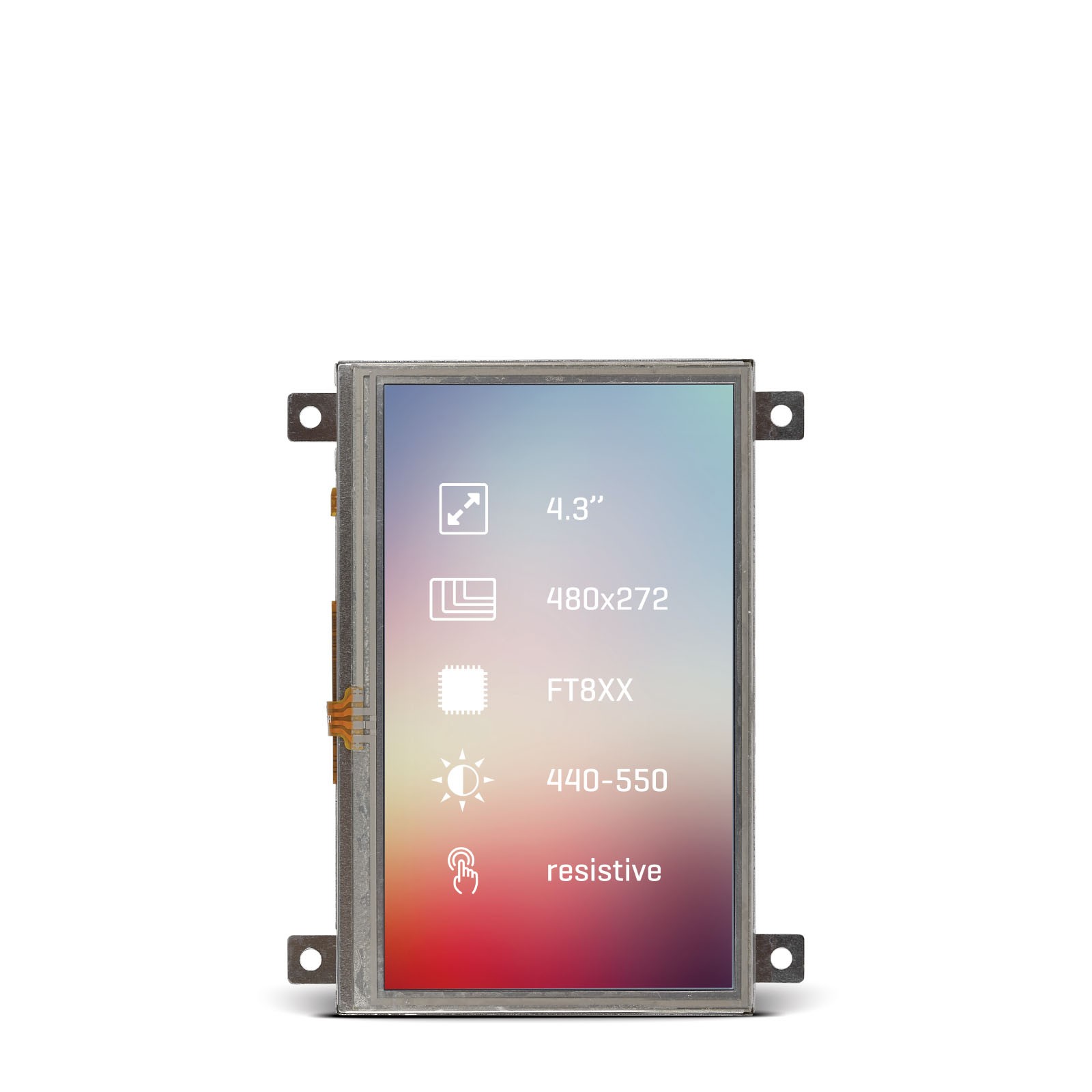 Riverdi Display 4.3” Res – bright TFT with resistive touchpanel and ...