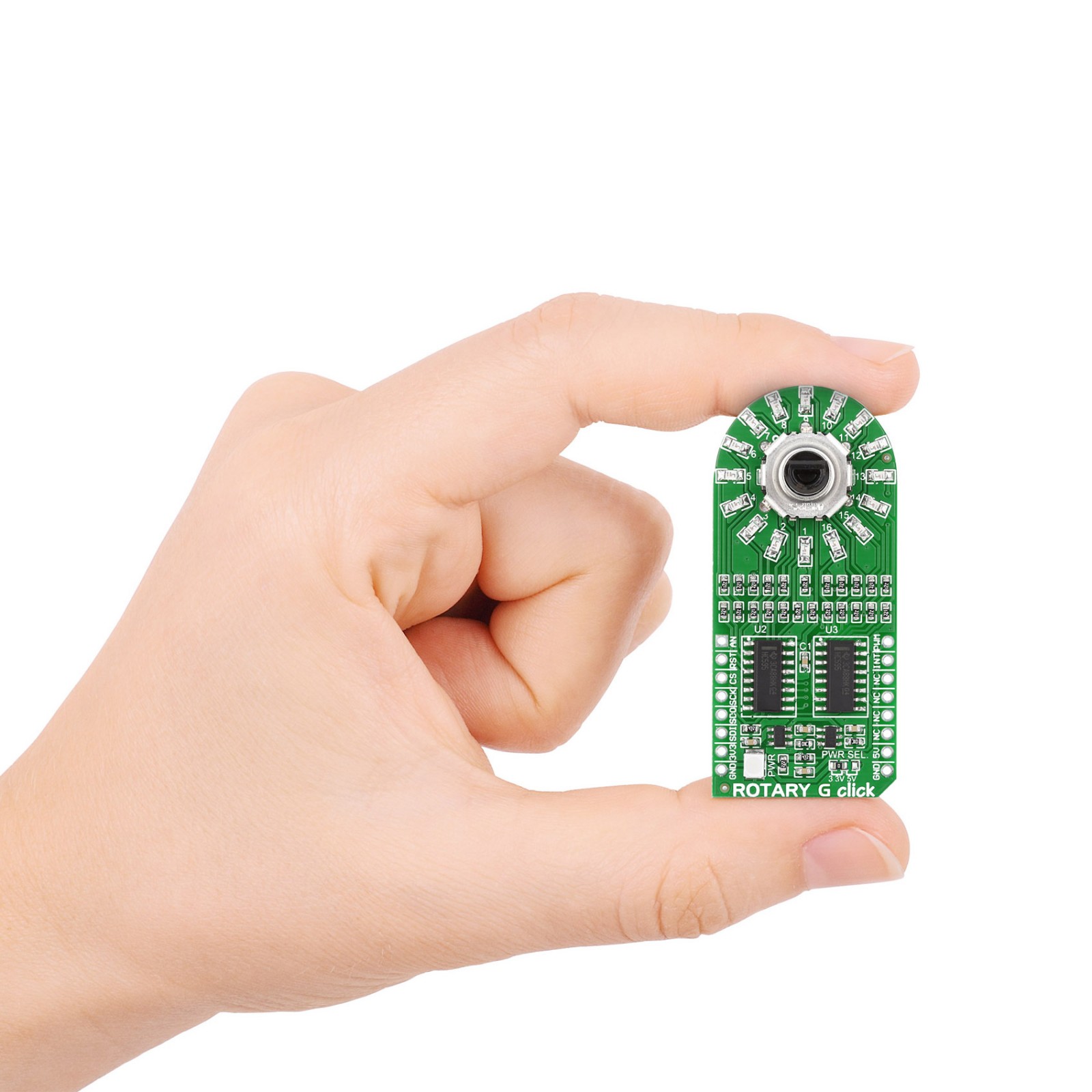 Rotary Click — board with incremental rotary encoder and LED ring