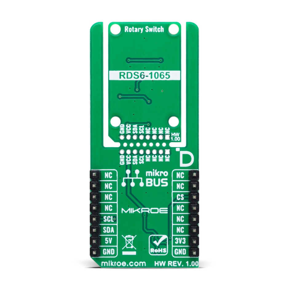 Rotary Switch Click featuring high-quality RDS6-16S-1065-1-SMT rotary DIP switch | MIKROE-6332