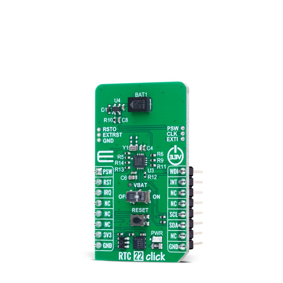 RTC 22 Click - Ultra-low power I2C real-time clock | MIKROE-6280