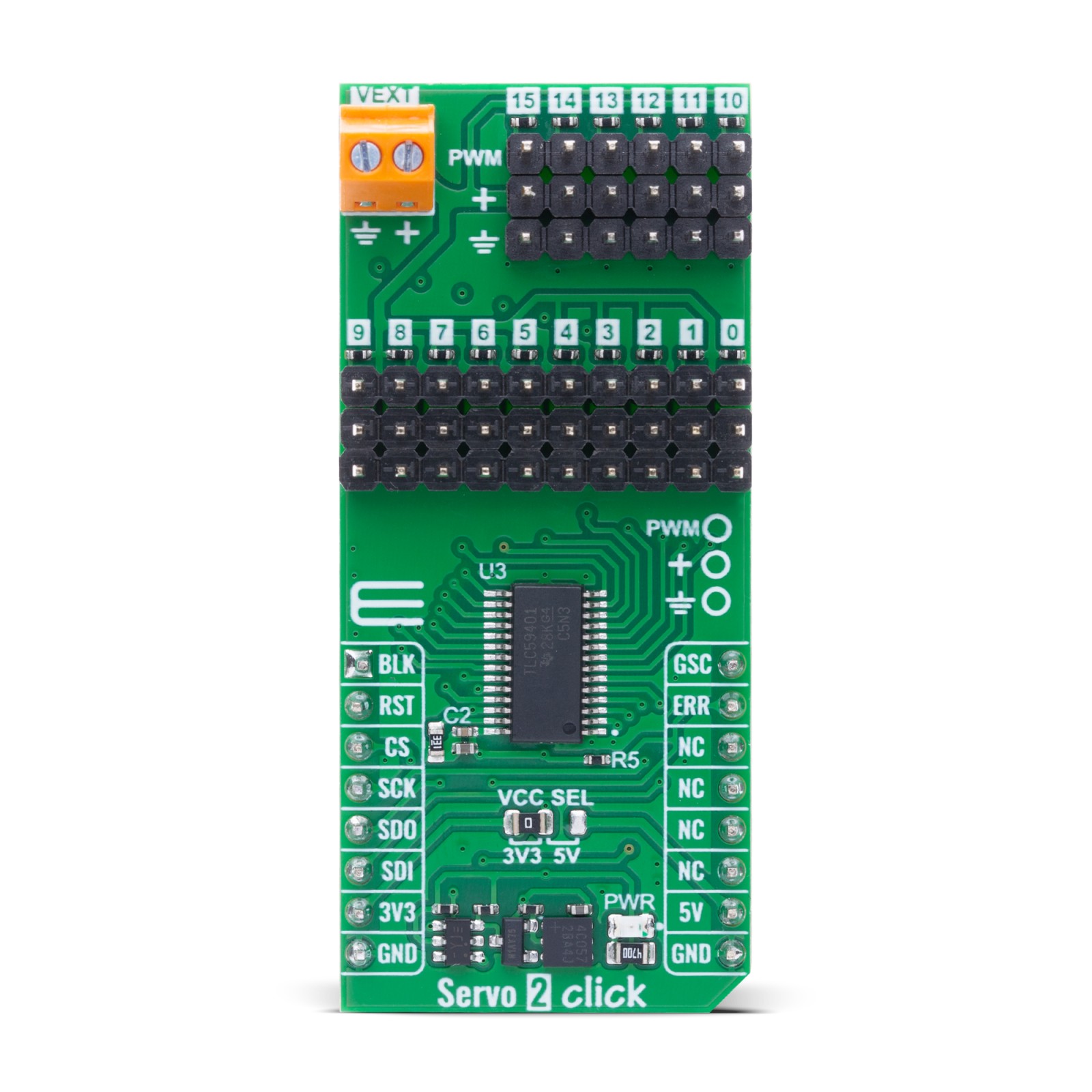 Servo 2 Click - For multiple servo motor control | MIKROE-6533